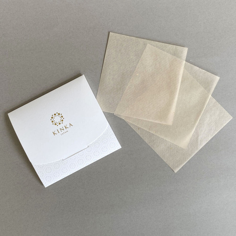 KINKA Oil Blotting Paper (50 sheets with gold leaf) - Fude Beauty